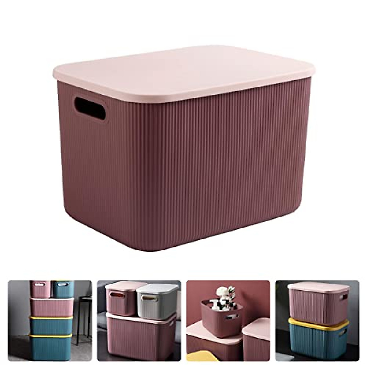 NUOBESTY Containers with Lids Kids Storage Organizer Clear Container Plastic Office Storage Plastic Storage Box Organizing Box with Lid Box with Lid Storage Bin Kids Snack Container