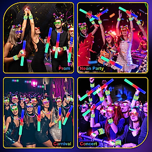OLUPP 282 PCS Glow Party Supplies, 18PCS Foam Glow Sticks, 18PCS LED Glasses, 200PCS Glow Sticks, 30PCS Finger Lights, 8PCS Bunny Ear Headband and 8PCS LED Cat Ear Headband for Glow Party,Birthday
