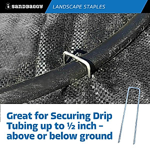 Sandbaggy 6 inch Landscape Sod Staples (8 Gauge Steel) | Great for Hard & Rocky Soil | 40% Thicker Than Standard 11 Gauge Staples | Trusted by Farmers & Contractors Across USA (100 Staples)