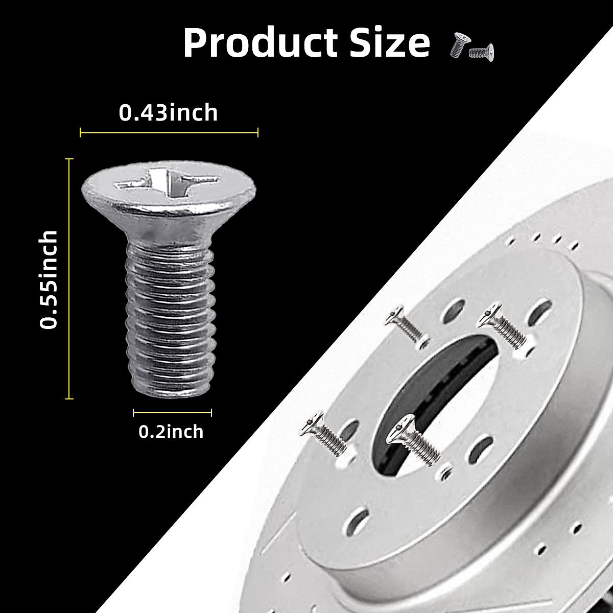 Kewucn 12 PCS Stainless Steel Brake Disc Rotor Screws for Front and Rear, OEM 93600-06014-0H Replacement Accessories, Retaining Screws Set for K3, City, Civic, Accord, Odyssey