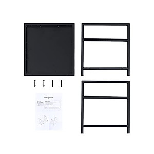 PHI VILLA 17 Inch Small Indoor/Outdoor Firewood Racks Bin Steel Log Carrier for Firewood Holder Wood Stove Accessories(Black)