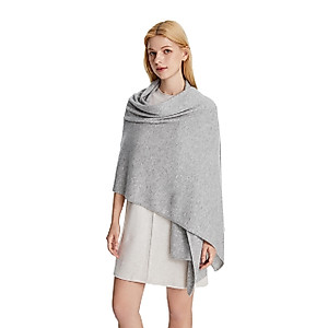 Seasons Comfort 100% Cashmere Knitted Wrap, Oversized Shawl, Scarf, Stole