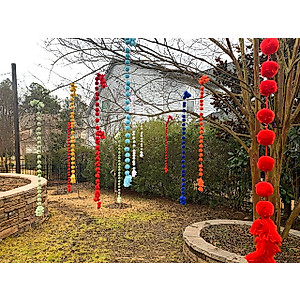 Party Pom Pom Garland Felt Ball Garland Pom Pom Strings Used for Nursery Bunting Banner Holidays Christmas MantleTree Birthday Decor Mexican (Party Pompom)