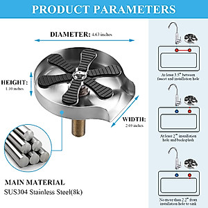 Glass Rinser for Kitchen Sink - Stainless Steel Glass Rinser Cup Washer, 9 Water Spraying Holes Bottle Washer Kitchen Sink Cup Cleaner Accessories, Quick Rinser for Baby Bottle, Bar Glass Rinser