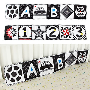 KAKIBLIN Black and White High Contrast Baby Soft Book for Early Education, Infant Tummy-time Mat, Three-Dimensional Can Be Bitten and Tear Not Rotten Paper 0-3 Years Old Baby Toys