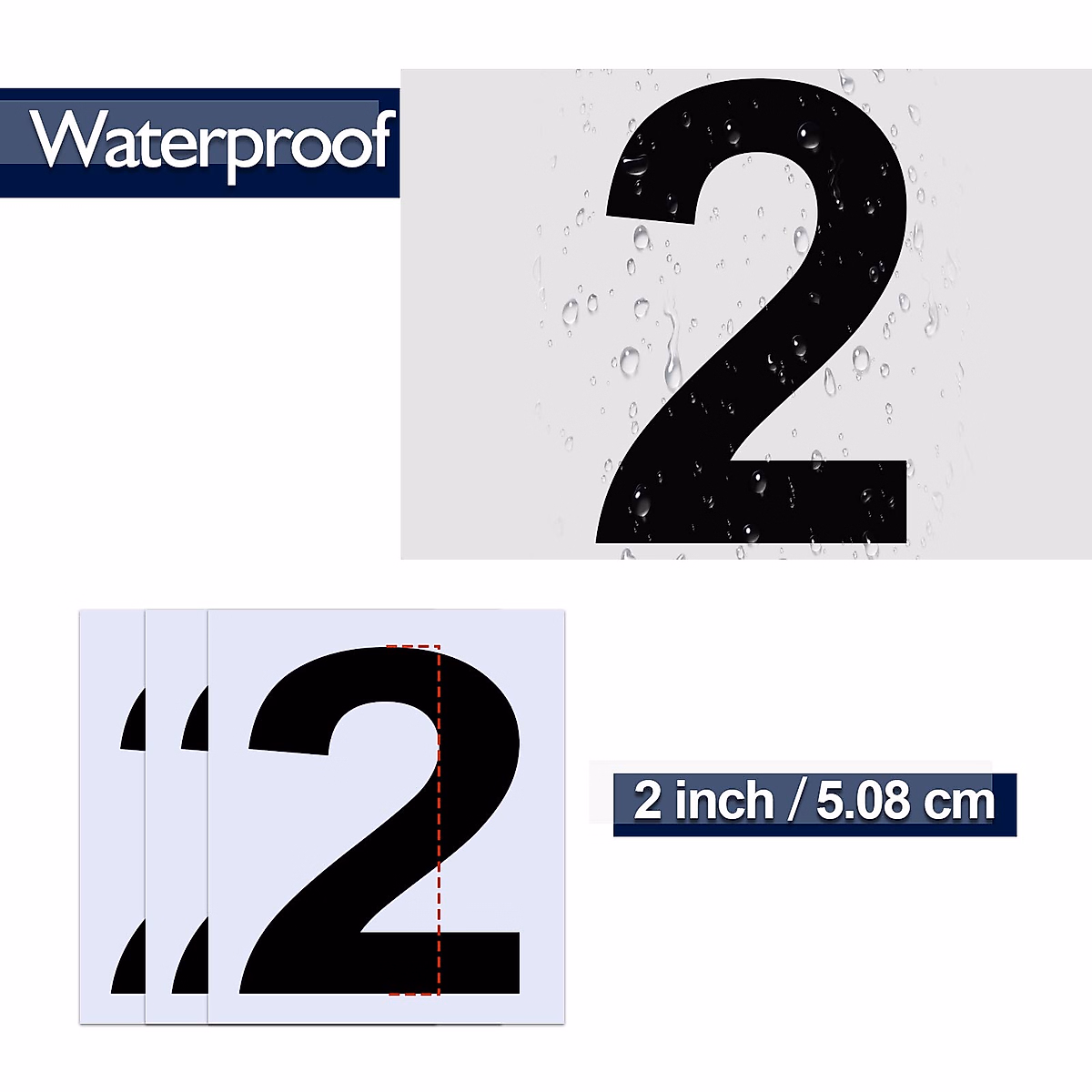 Zonon 40 Pcs 4 Sets Vinyl Mailbox Number Decals for Cars Waterproof Numbers Stickers Reflective Anti-Fading Vinyl Number Decals Pre-Spaced Signs for Mailbox Car Home(Black,2 Inch)