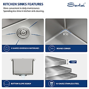 Sarlai 15 Bar Sink Drop In -15x15 Inch Kitchen Bar Sink Stainless Steel 16 Gauge Ledge Workstation Single Bowl Topmount Kitchen RV Wet Bar Outdoor Camper Small Drop Sink