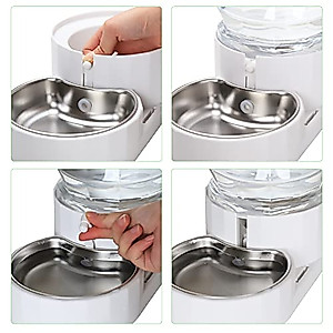 Sfozstra Automatic Pet Water, Cat Feeder, Feeding Bowl, 3L Large Capacity Automatic Dispenser, 100% BPA-Free,Stainless Steel Gravity Pet Water Dispenser