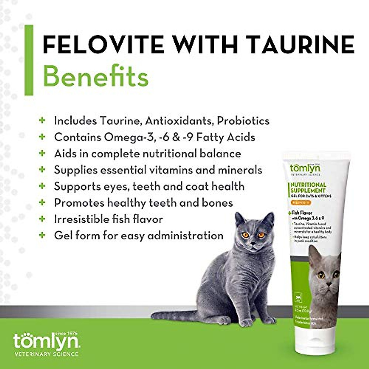 Tomlyn Felovite with Taurine Amino Acid Gel Nutritional Supplement for Cats & Kittens, 2.5oz