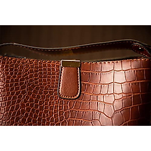 Brunwick Lane Ladies Cross Body Bag, Shoulder Bag with Adjustable Strap, Small Tote Bag. Multipurpose Bag for Women, Brown