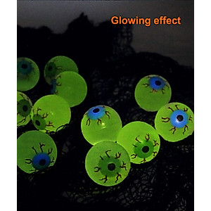 GiftExpress 24ct, 32MM Glow in The Dark Eyeball/Glow in The Dark Bouncy Ball/Halloween Supplies/Halloween Treats/Halloween Toys/Toy Eyeball (24 pc Eyeball)
