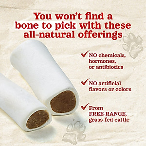 Natural Farm Peanut Butter Flavor Filled Dog Bones (5-6 Inch, 3 Pack), Limited Ingredient Stuffed Dental Dog Bone Treats for Small, Medium and Large Dogs