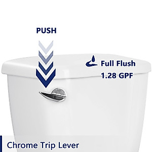 DeerValley DV-2F52531 Dynasty Two-Piece Elongated Toilet 1.28 GPF Siphonic Flush White ADA Comfort Height Bathroom Toilet (Toilet Seat Included)(Water Efficient)