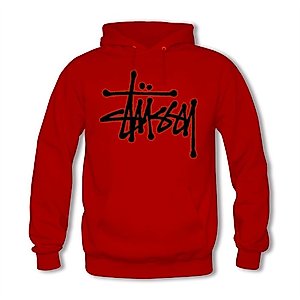 Printed Stussy Logo Men's Hoodie &Sweatshirt XX-Large Red