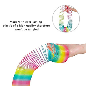 Magic Giant Rainbow Coil Toy - Jumbo Classic Multicolor Coil Spring Toy for Boys and Girls Birthday Christmas Party(4.2 x 4.2 inch)