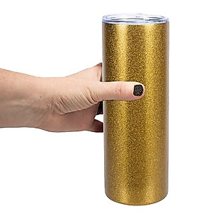 Elanze Designs Anubis Guardian of the Afterlife 20 Ounce Double-Walled Stainless Steel Insulated Slim Travel Tumbler with Lid and Straw, Vegas Gold