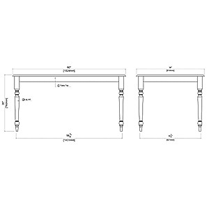 Boraam Farmhouse Table [WHT/NAT], Dining, White/Natural