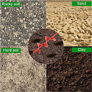 TCBWFY 4 Set Auger Drill Bit for Planting,Heavy Duty Garden Auger Spiral Drill Bit Bulb Planter Tool for Planting Bedding Plants,Universal for Cordless Drill(1.6"x9",2"x14.6",3"x16.5",3"x12")