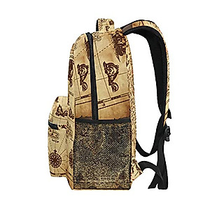 senya Pirate Treasure Map School Backpack Travel Rucksack Book Bag Laptop Backpack