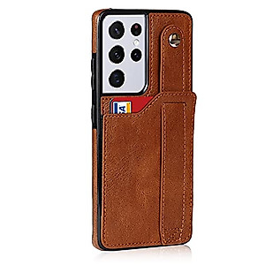 Phone Case Cover Compatible with Samsung Galaxy S21 Ultra Leather Wallet Phone Case Stand Wrist Strap Phone Case Adjustable Wrist Strap Phone Case Compatible with Samsung Galaxy S21 Ultra Bags Sleeves