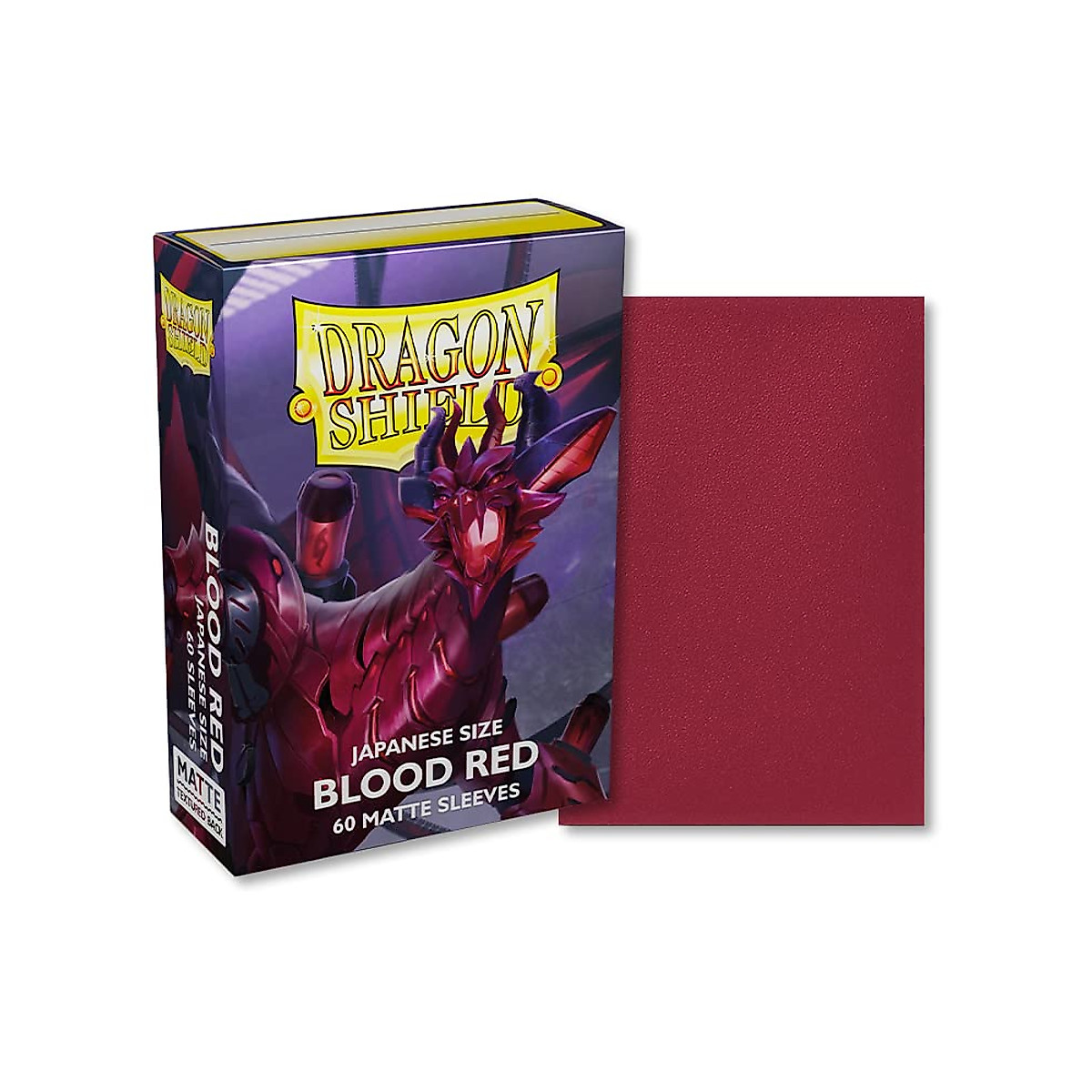 Arcane Tinmen Dragon Shield Sleeves – Matte Japanese: Blood Red 60CT - Card Sleeves are Smooth & Tough - Compatible with Yugioh & Cardfight Vanguard (AT-11150)