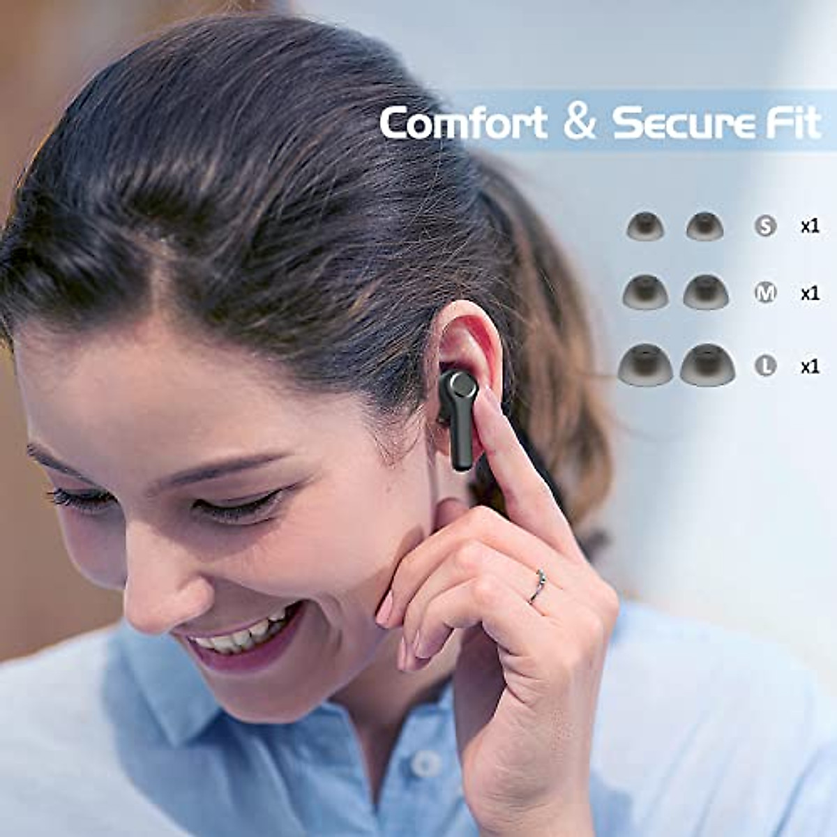 Wireless Headphones for Graduation Gifts,Noise Cancelling Bluetooth Earbuds with Wireless Touch Control and Charging Case,IPX5 Waterproof EarBuds 40H with ENC HD in-Ear Built-in Mic Headset Deep Bass