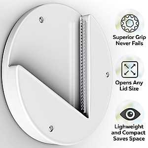 Under Cabinet Lid Jar Opener - for Weak Hands and Seniors With Arthritis - Heavy Duty, Allows to Easily Unscrew Any-Size Lid - Effortless Bottle & Can Opener for your Kitchen