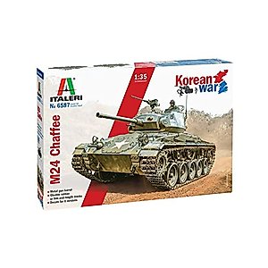 Italeri 6587 M-24 Chaffe Korean War, 1:35 Scale Plastic Model Kit, Plastic Model Assembly, Model Making, Military Vehicles, Green