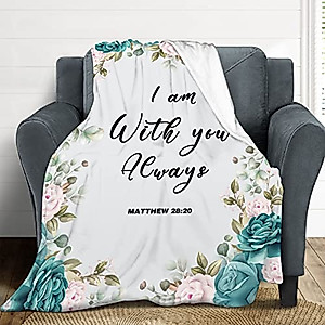 CIUPWQA Scripture Blanket Inspirational Christian Throw Blanket Spiritual Religious Gift with Bible Verse Positive Messages for Prayers Comfort Caring Get Well Gift 50"x40"