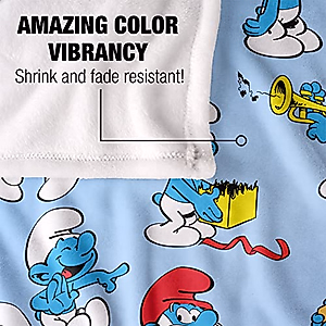 The Smurfs Blanket, 50"x60" Smurfs All Over Silky Touch Super Soft Throw Blanket