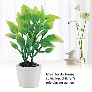 Fdit Artificial Miniature Green Plant Bonsai Fake Potted Plant Garden Decor Accessory for Home Garden Decor Regard