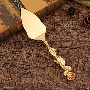 X Hot Popcorn Cake Cutting Set for Wedding Cake Knife and Server Set Cake Cutter Gold Cake Cutting Set for Wedding Birthday Party Kitchen Cutting Serving Desserts