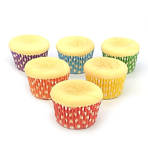 Bakehope Standard Baking Cups, Cute Polka Dots Greaseproof Cupcake Liners(6 Colors,150 Counts)