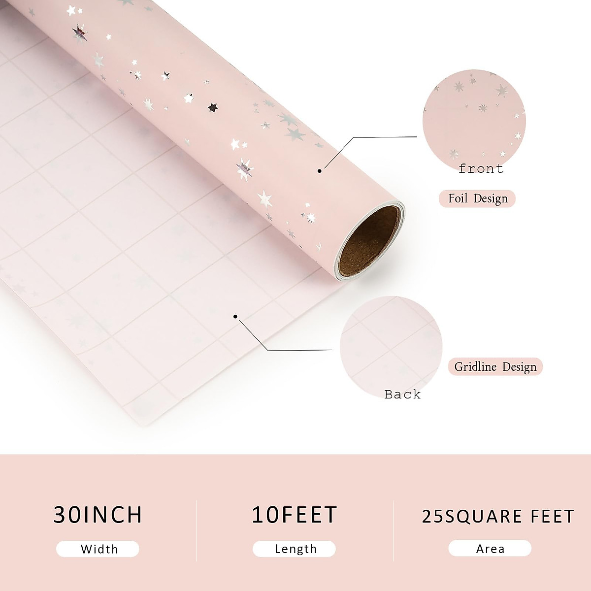 LaRibbons Wrapping Paper Roll - Hearts/Polka Dots/Stars (2 Kinds) Design for Birthday, Mother Day, Valentine's Day, Wedding, Baby Shower - 4 Rolls - 30 inch X 120 inch Per Roll