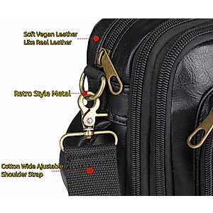 Vegan Leather Laptop Backpack Briefcase Hybrid 15.6 Inch Laptop Travel Backpack Hiking College Backpack for Men BC-04 (Black)