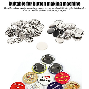 100 Set Blank Pin Back Button, 50mm Round Button Pin Badge Kit for Button Maker Machine with Shells Back Cover and Clear Film (50MM)