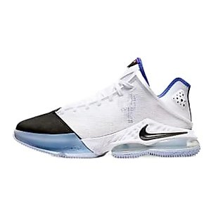 Nike Lebron XIX Low, White/Black-Medium Blue-Siren Red, 11