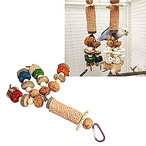 GLOGLOW Parrot Chewing Toy, Corn Cob Nuts Wooden Blocks Bite Toy for Small Medium Parrots Parakeets Conures Cockatiel Lovebirds