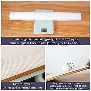 Hersvin Shelf Liners 24 in x 20 ft EVA Drawer Mats, Non-Adhesive Cupboard Pad, Kitchen Cabinet Lining Fridge Cushion (Transparent Diamond, 61x610cm)