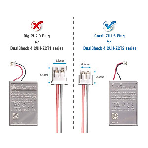 ElecGear 1PC Replacement Battery Pack for PS4 Controller V4, 1500mAh Li-ion Rechargeable Battery for PlayStation 4 DualShock CUH-ZCT2 Series LIP1522 with Small Plug, Repair Tool Kit Included