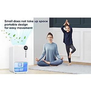 Dehumidifiers for Home with Digital Humidity Display, 37oz Basement Dehumidifier with 7 Colors LED, Auto Shut-Off, Timer & Laundry Dry, Small Dehumidifier for Bedroom, Bathroom, Basement, RV, Office