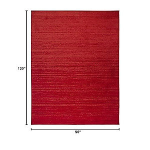 SAFAVIEH Adirondack Collection Area Rug - 8' x 10', Red & Grey, Modern Ombre Design, Non-Shedding & Easy Care, Ideal for High Traffic Areas in Living Room, Bedroom (ADR113Q)