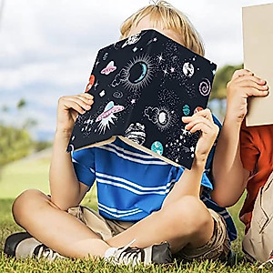 Tongluoye Planets Stars Book Covers for Girls Boys Fashion Moon Spirals Book Sleeve Protector with Humanize Design Durable Reusable Book Pouch for School Books Novels Hardcover Nice Gifts