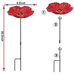 MIXXIDEA Sunflower Bird Feeder Bird Baths for Outdoors Small Bird Feeder Stick into Ground Cute Bird Bath Tray Bird Feeders for Outdoor Garden Decoration Bird Baths for Bird Lovers