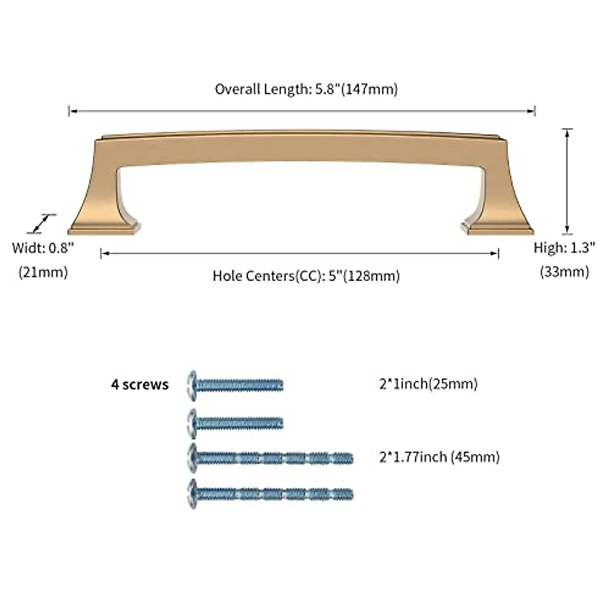 KNOKLOCK 10 Pack 5 Inch(128mm) Kitchen Cabinet Handles Champagne Bronze Cabinet Pulls Gold Kitchen Cabinet Hardware Drawer Pulls for Dresser Cupboard Wardrobe