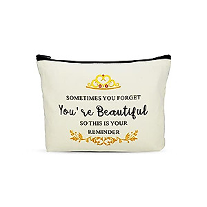 Inspirational Gifts for Women Christmas Gifts for Friends Mom Stocking Stuffers for Girlfriend Daughter Cute Birthday Anniversary Valentine Gifts for Wife Female You are Beautiful Makeup Cosmetic Bags