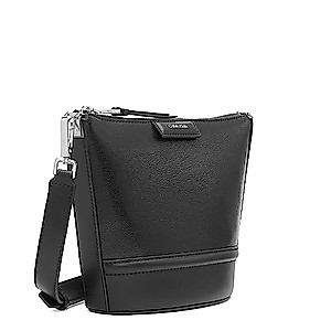 Calvin Klein Ash North/South Crossbody, Black/Silver, One Size