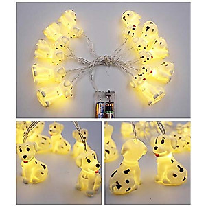 Amants01 5.9ft/1.8M 10 LEDs Cute Animal Dog String Lights,Battery Powered Lights for Home Party, Children Kids Bedroom,Children Room,Nursery,Library or Any Kids Party Decoration.