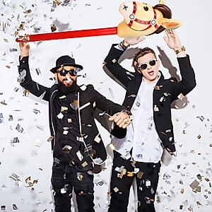 Haconba 6 Pieces 40 Inch Inflatable Stick Horse Inflatable Cowboy Cowgirl Horse head Stick Pony Stick Balloon for Christmas Birthday Theme Parties Home Decoration