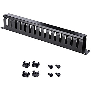 StarTech.com Horizontal 1U Server Rack Cable Management Finger Duct w/ Cover - 19" Network Rack Wire Duct Raceway Panel - Slotted Wire Duct (CMDUCT1UX)